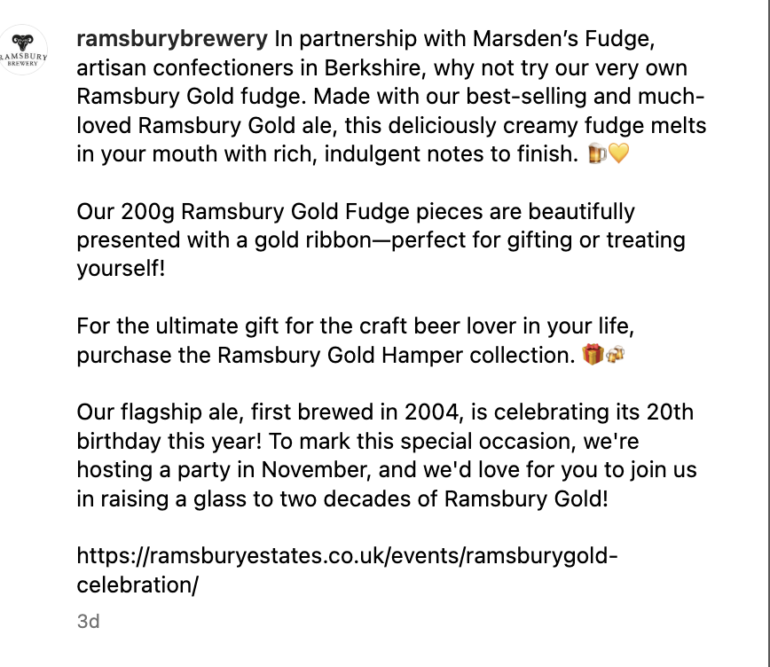 Ramsbury Brewery introduces Ramsbury Gold Fudge – Brewing Services Ltd